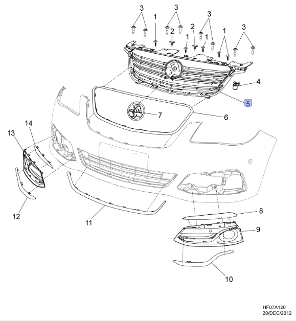 Genuine Holden Upper Grille Assembly For VF Series 1 & 2 Calais ...
