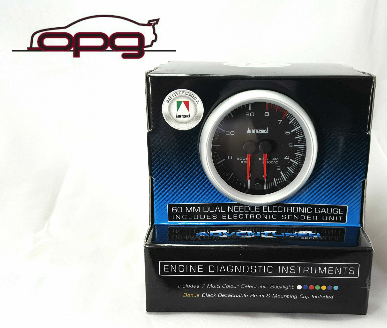 Autotecnica Dual Gauge Performance Diesel EGT Pyro & Boost 60mm Analog ...