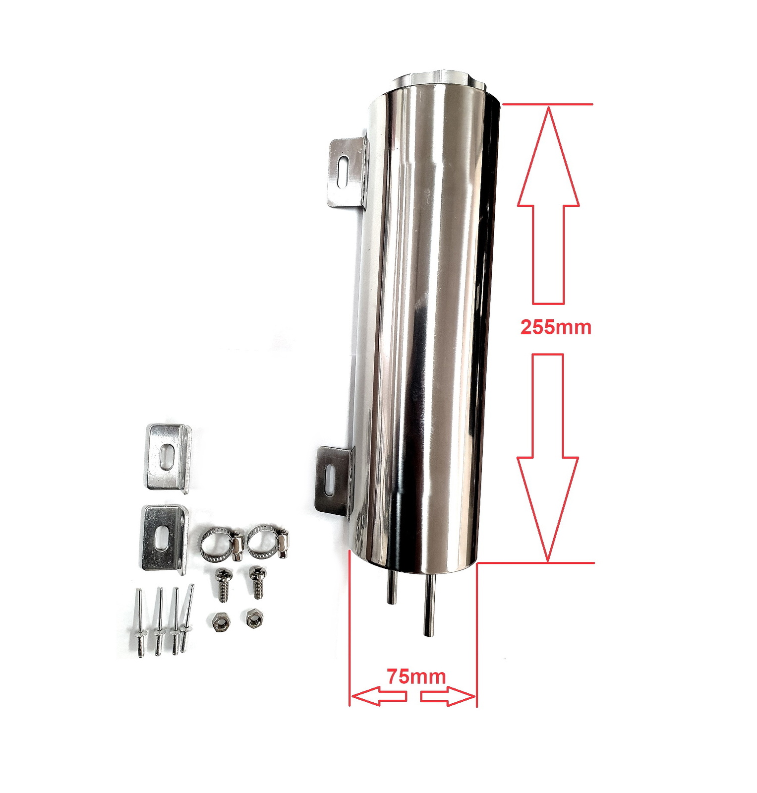 Autotecnica Polished Alloy Radiator Overflow Recovery Tube/Tank for ...