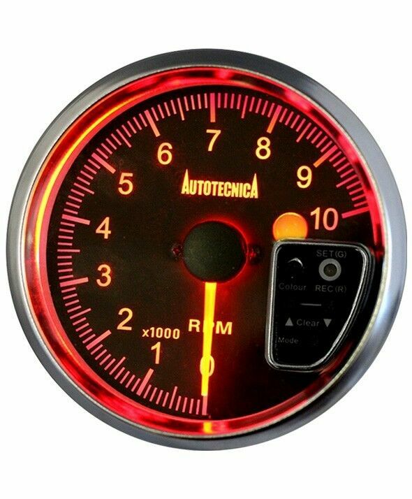 Autotecnica Performance Tachometer 3 3/4" Analog Gauge Black Face 7 ...