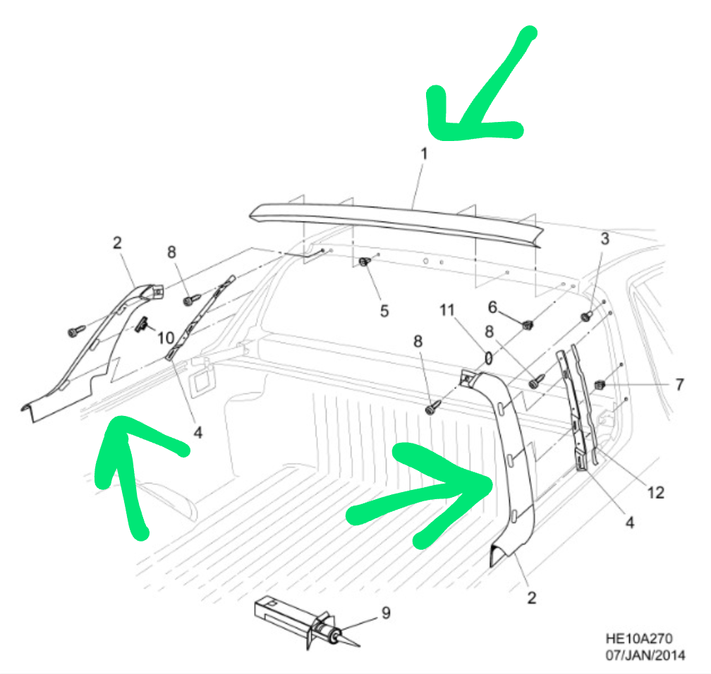 Genuine Holden Sail Plane (3 Peices) for VE VF Ute Commodore Omega ...