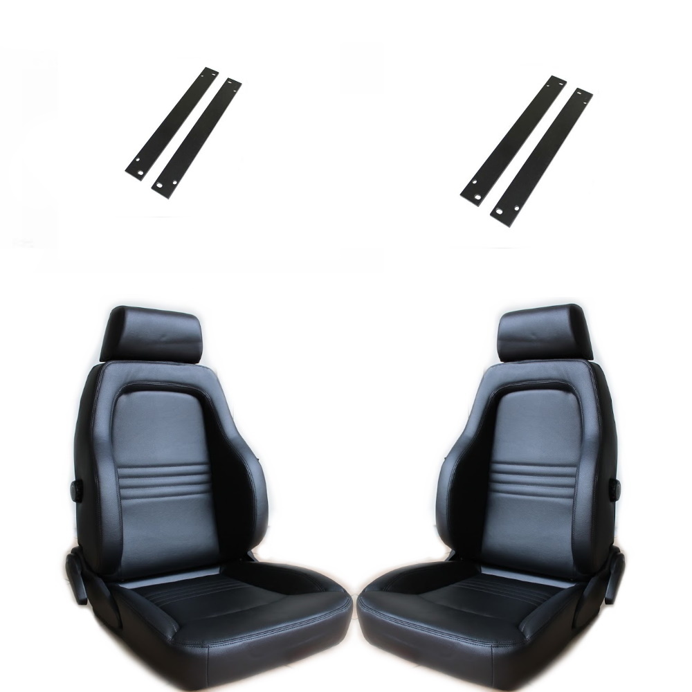 Autotecnica Sports Bucket Seats Series 3 (Pair) Black PU Leather W ...