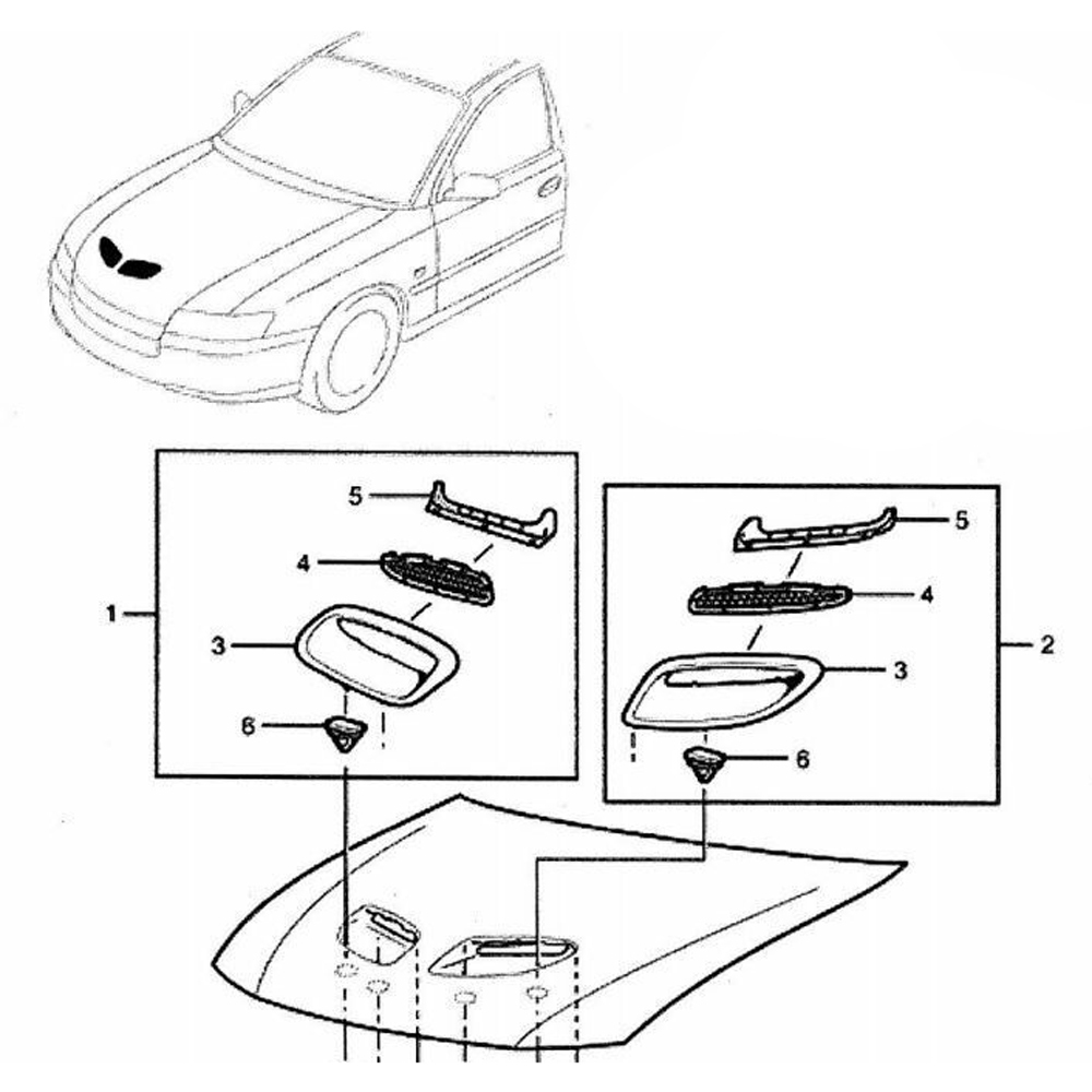 Genuine Holden Scoop Kit Left & Right for VZ Monaro GTO Pontiac HSV ...