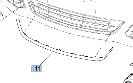 Genuine Holden Moulding Lower Grille for VF Series 1 & Series 2 Calais ...