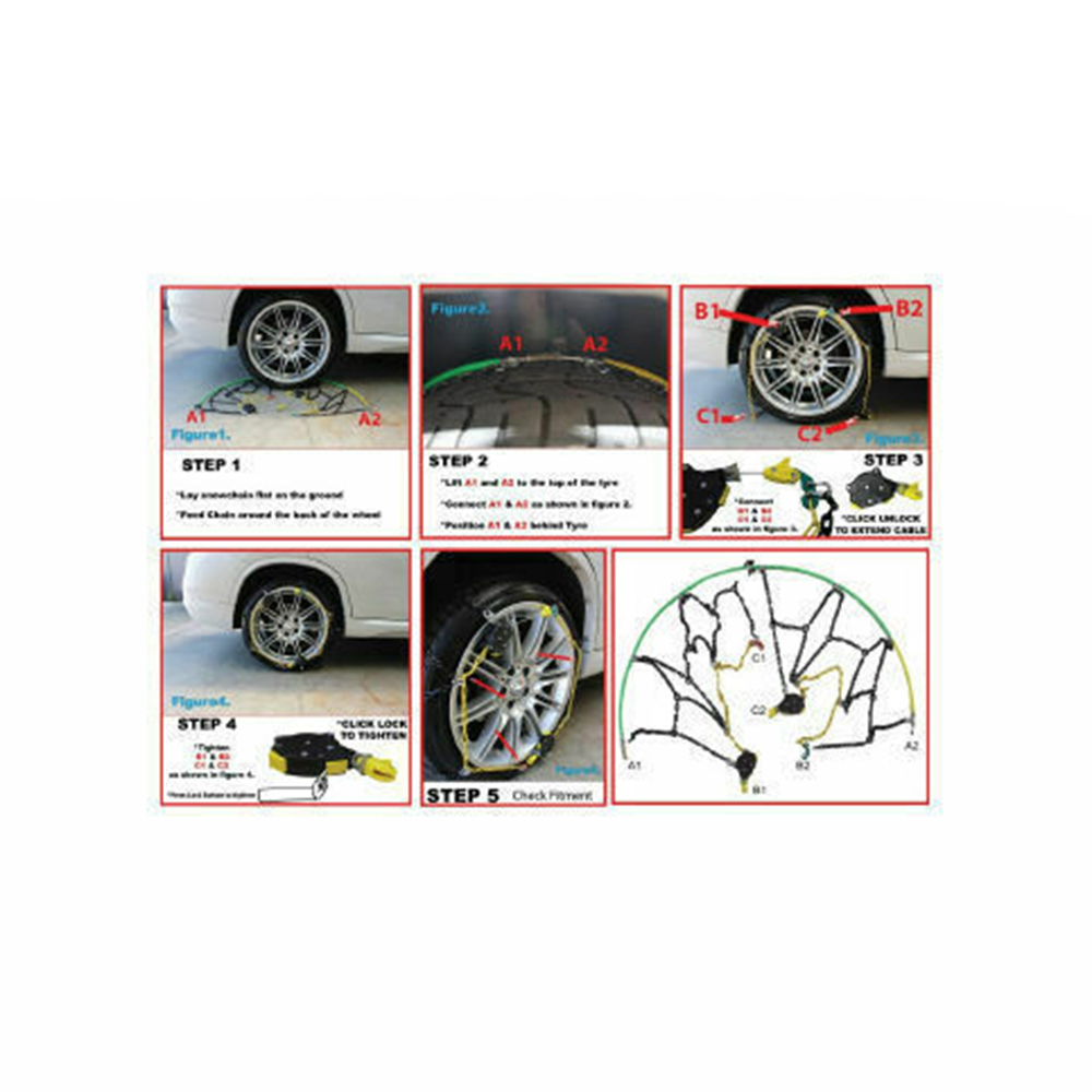 Autotecnica Snow Chain Kit Premium - Autofit Clip On for SUV 4WD 4x4 ...