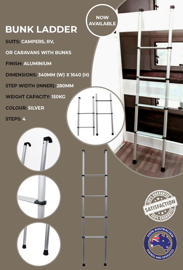 Ladder - Premium 4 Rung/Step for Caravan RV Camper Van Houseboat Bunk ...