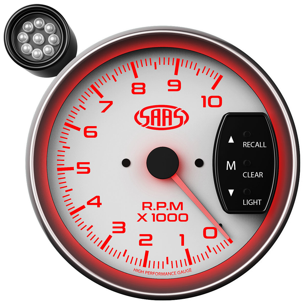 Genuine SAAS SG-TAC5W 5 Inch Monster Tacho Tachometer Gauge Shift Light ...