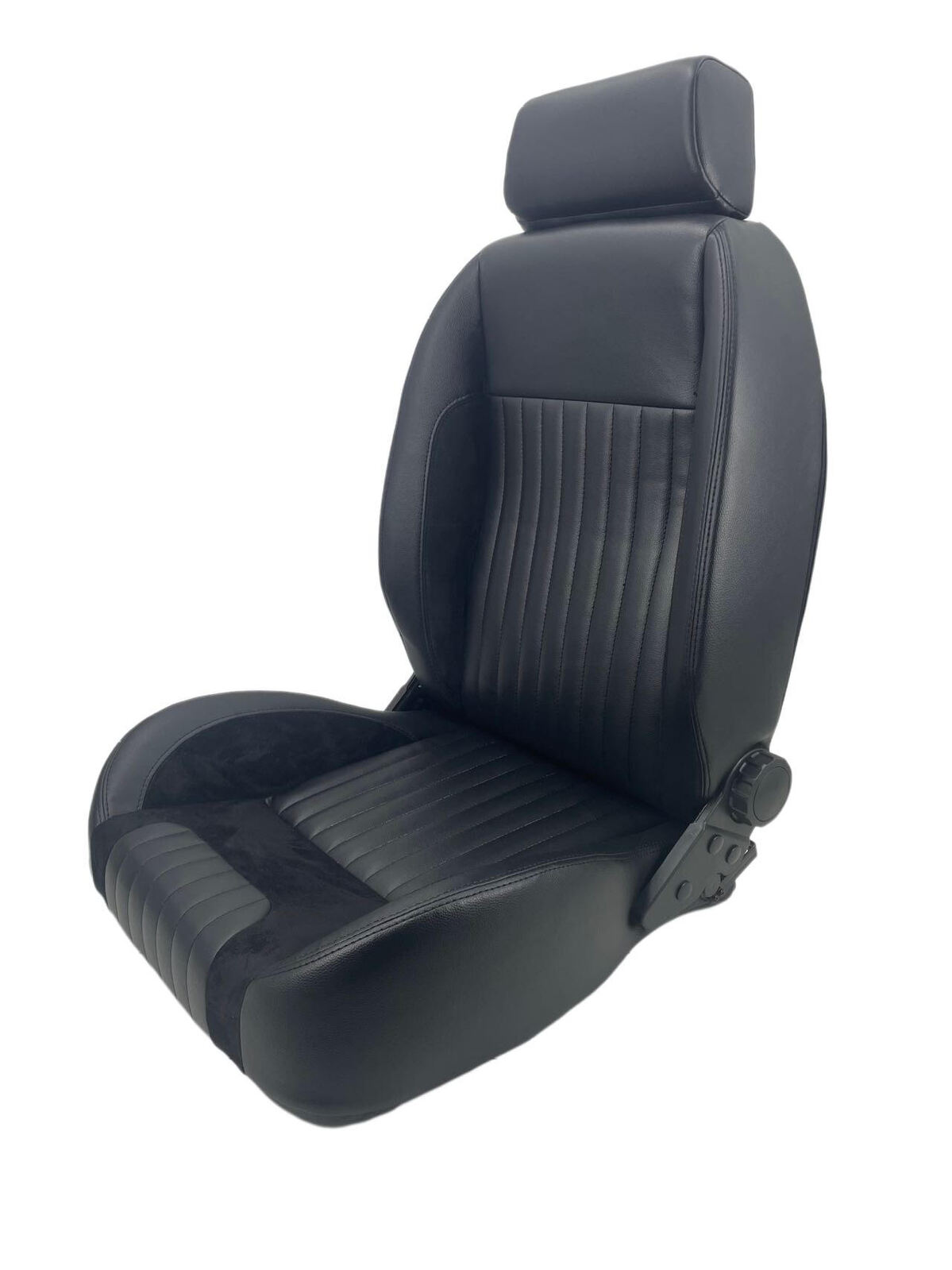 Autotecnica Classic Retro Style High Back Black Bucket Seats Quick Tilt ...