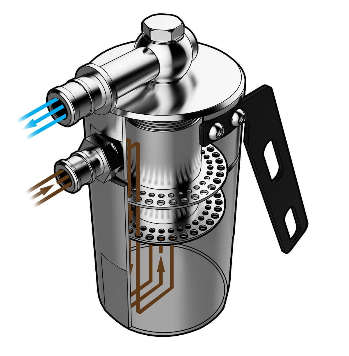 Genuine SAAS ST1013 Alloy Baffled Oil Catch Can Tank for LS1 GEN3 ...