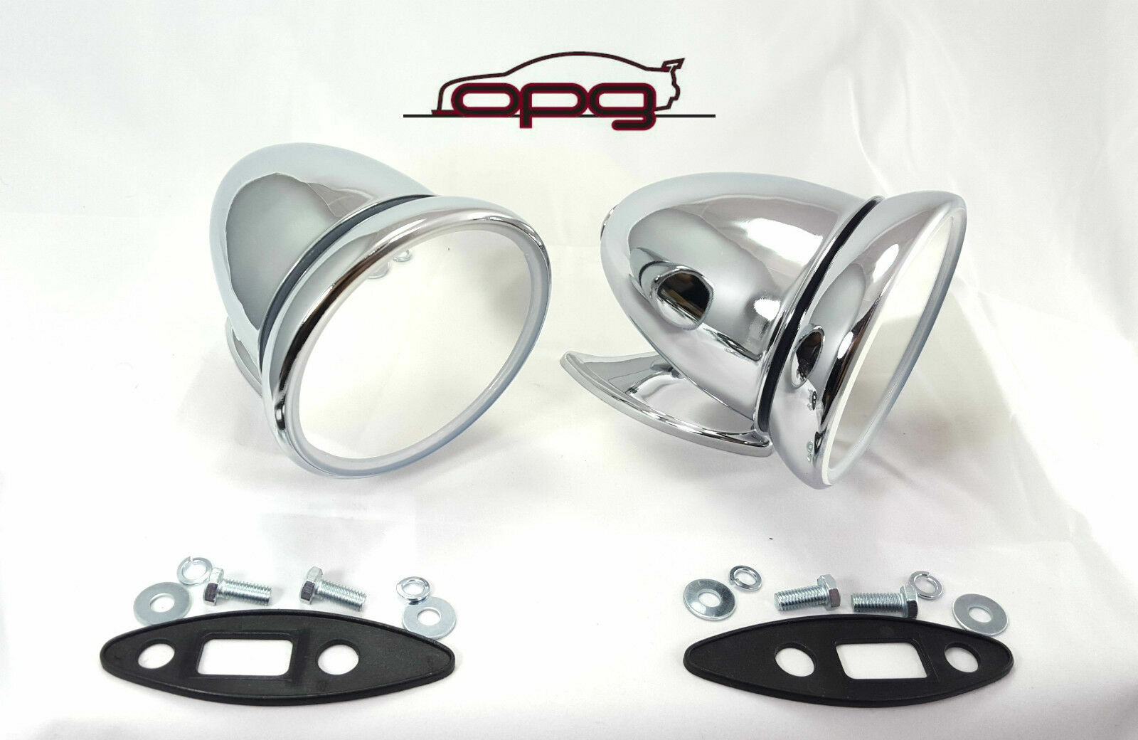 Classic Chrome Pair Bullet Mirror 4" for MGB AC Cobra Sunbeam Mini ...