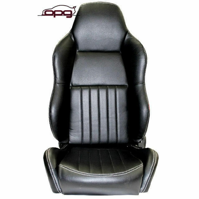 Autotecnica Classic High Back Black PU Leather Sports Bucket Seats for ...