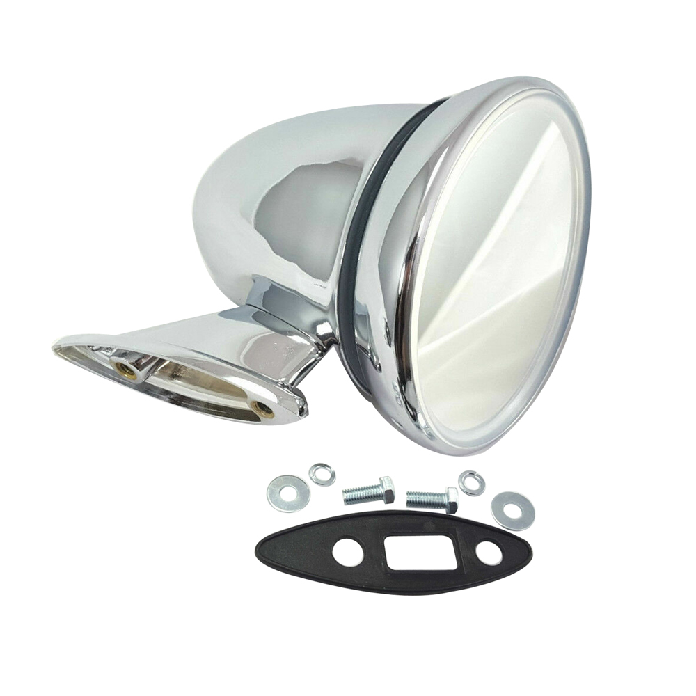 NAP Classic Chrome Pair Bullet Racing Mirror 4" Kit Hotrod Door or ...