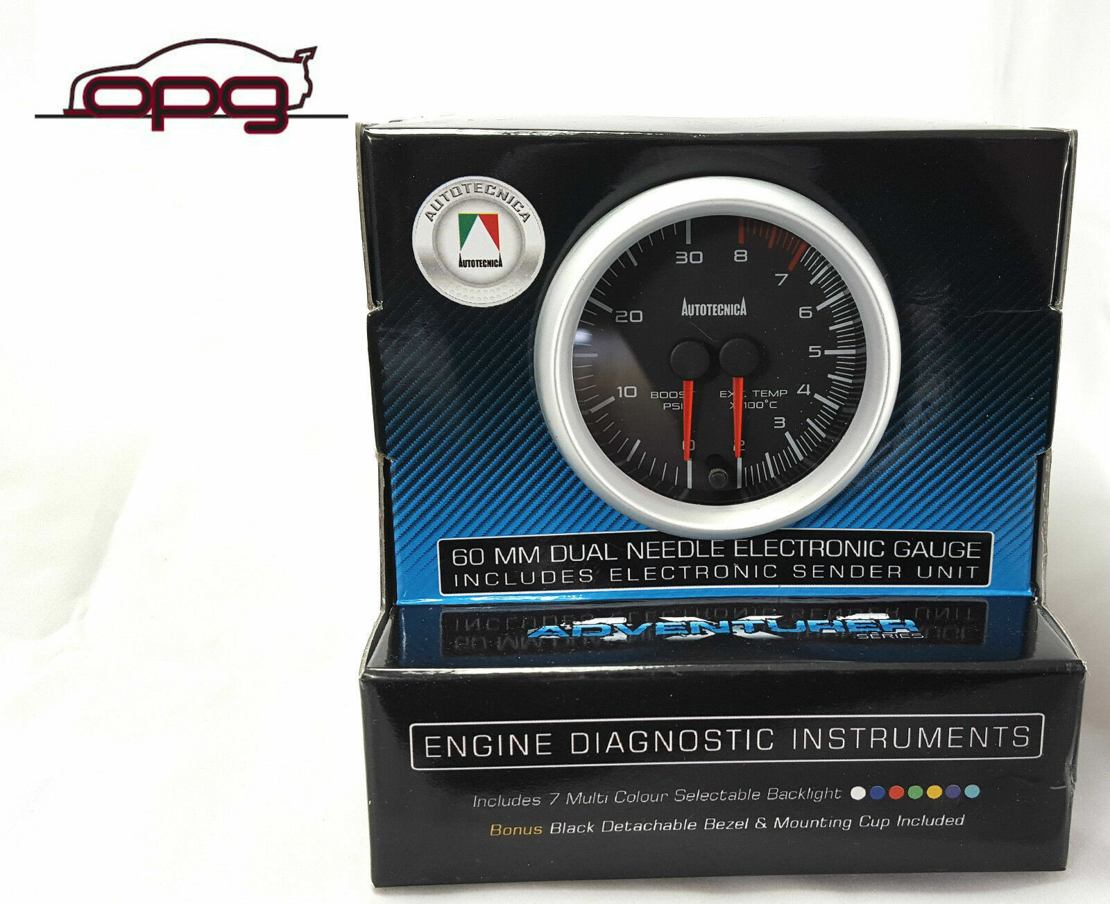 Autotecnica Dual Gauge Performance Diesel EGT & Boost 60mm Analog Black ...