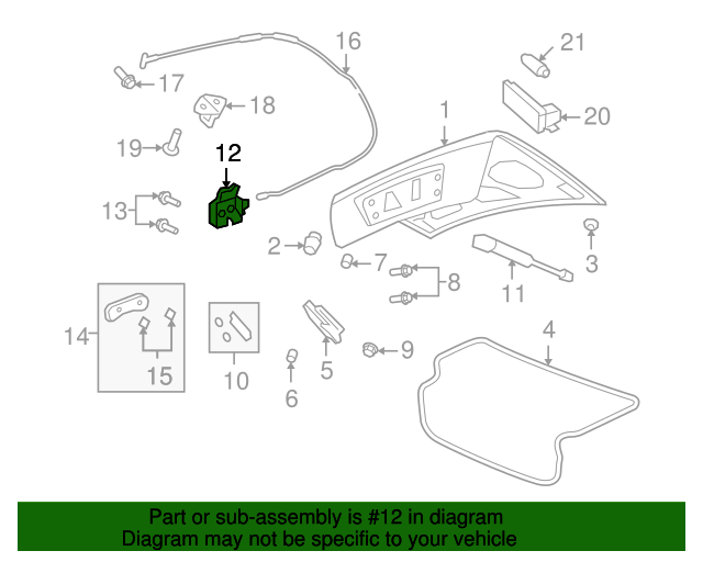 Genuine Holden Boot Lock Actuator VF HSV & Commodore Calais Berlina SV6 ...