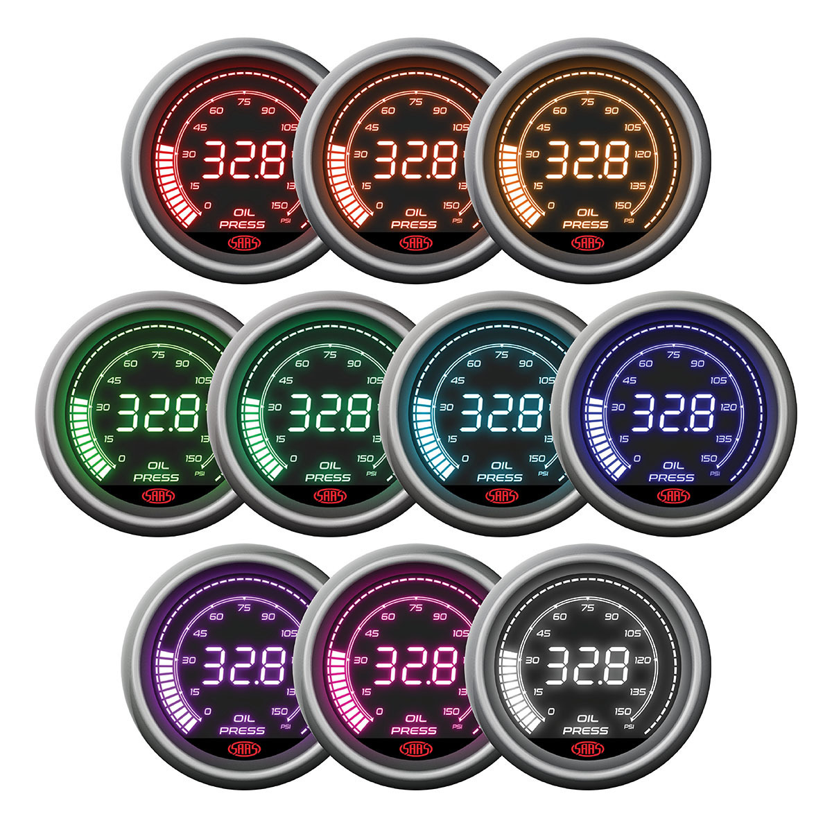 Genuine SAAS Gauge Dash Pod & Muscle Digital Series - Volts & Oil ...