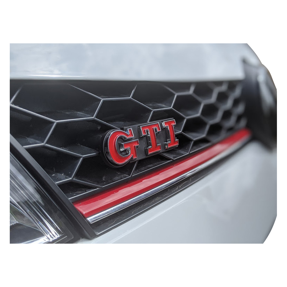 Badge Kit for "GTI" Grille & Hatch Golf MK5 MK6 MK7 GTI VW Volkswagen - Red