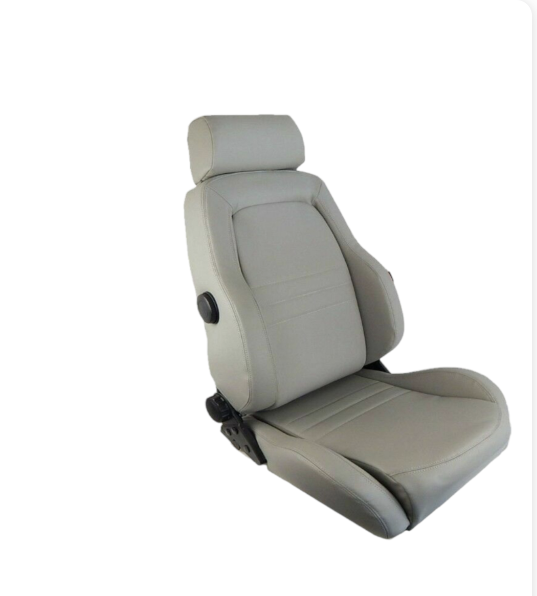 Autotecnica Sports Bucket Seat Drivers 4WD Grey PU Leather W/Adaptor ...