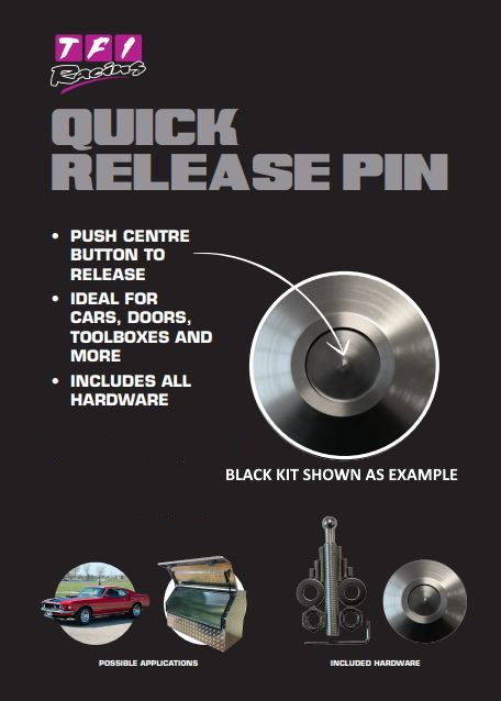 TFI Billet Bonnet Lock Pin Kit for Ford Falcon XK XL XM XP XR XT XW XY