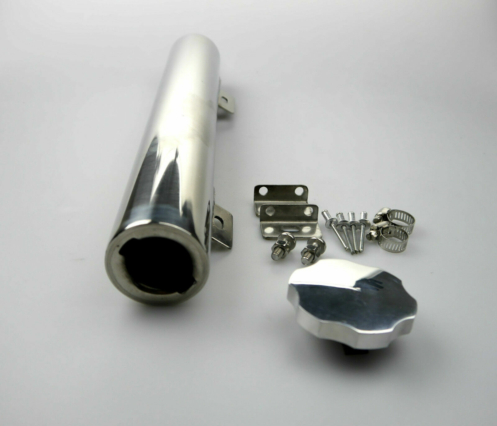 Autotecnica Polished Alloy Radiator Overflow Recovery Tube / Tank For ...