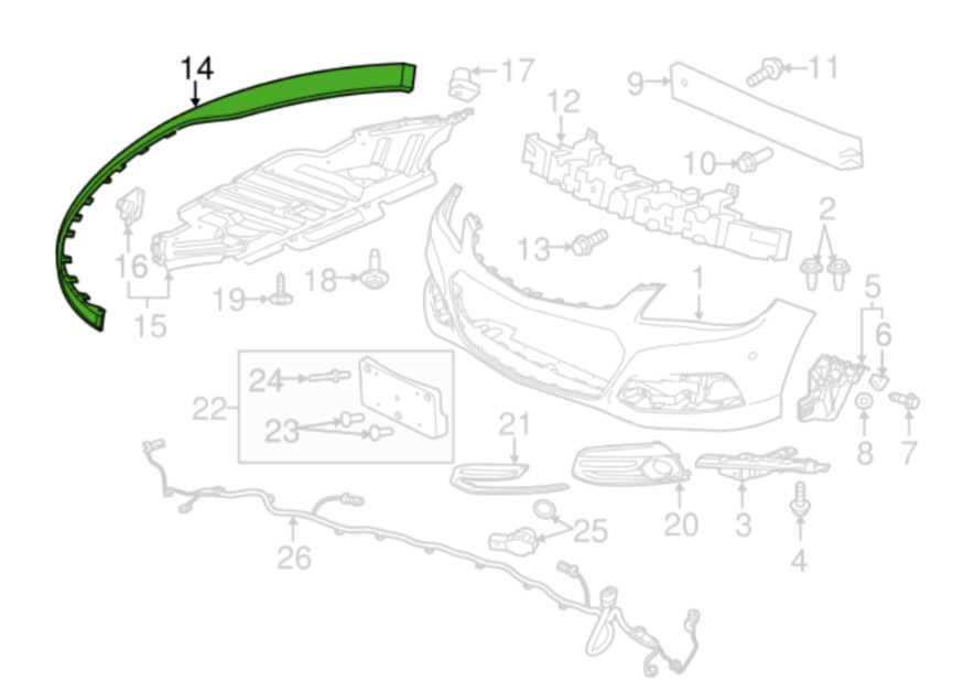 Genuine Holden Front Bumper Fascia Facia Air Deflector For VF SV6 SS ...