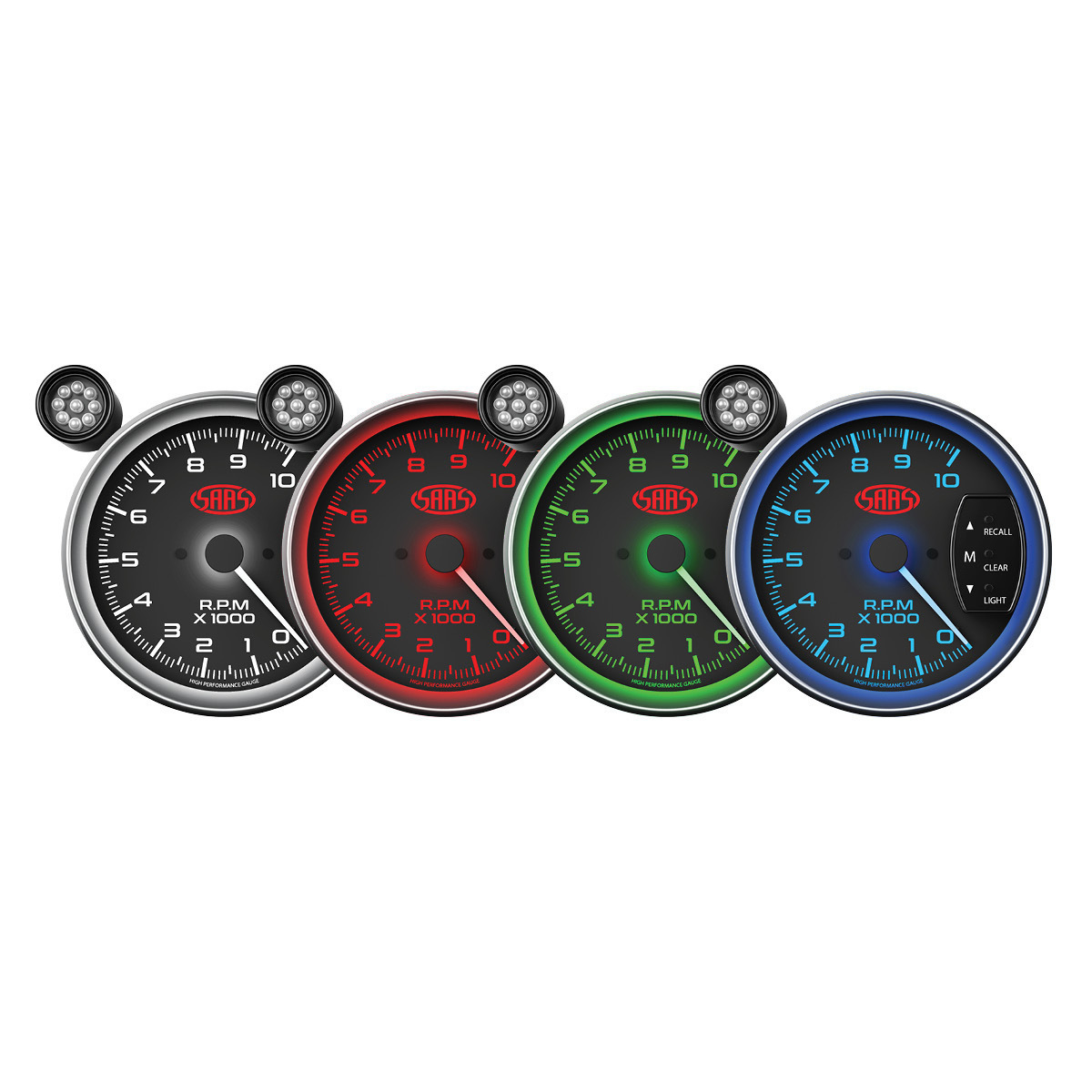 Genuine SAAS SG-TAC5B 5 Inch / 125mm Monster Tachometer with LED Shift ...