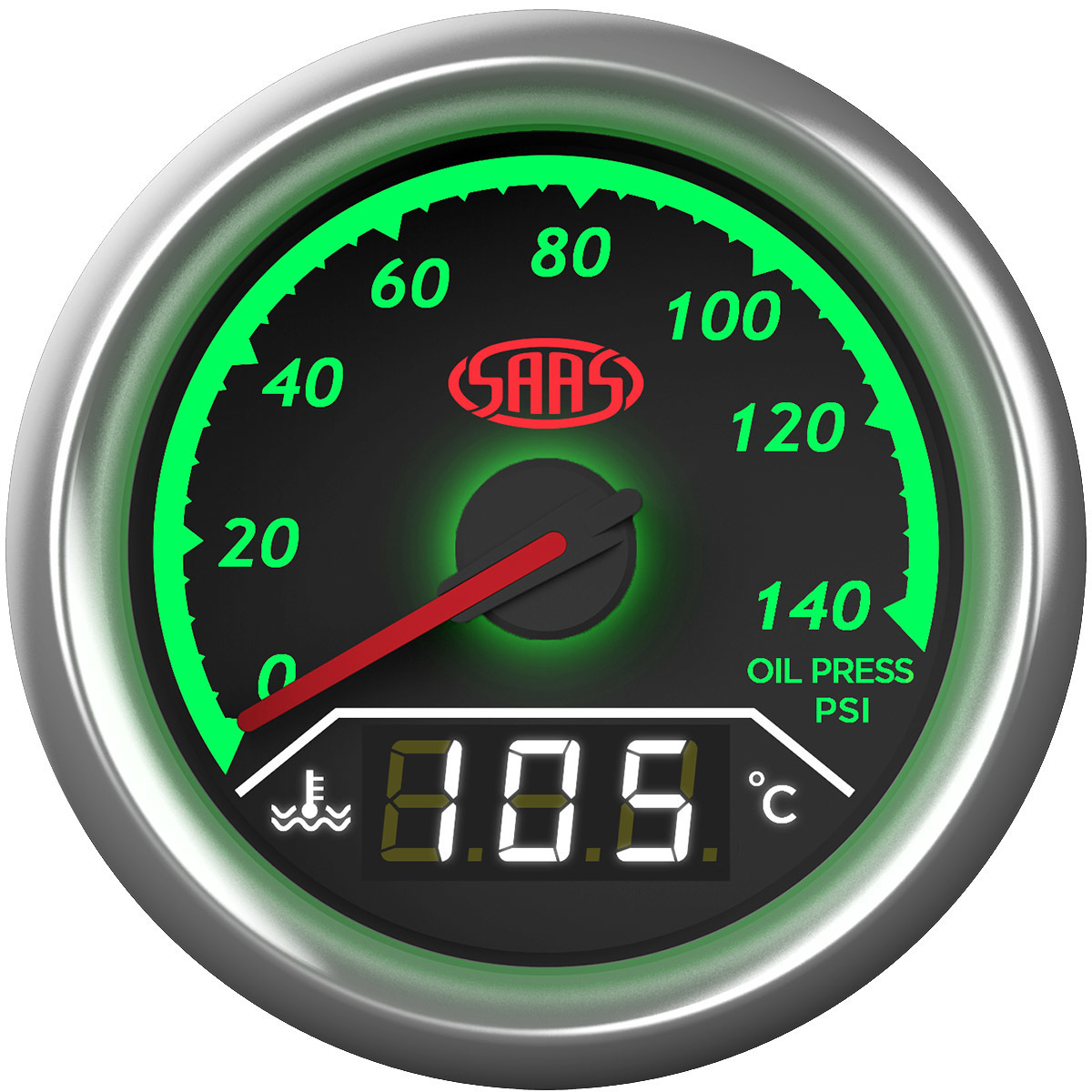 Genuine SAAS Trax Digital Dual Twin Reading Gauge Oil Pressure Analogue ...